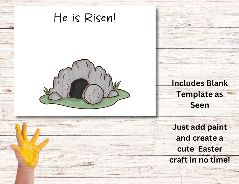 Easter Handprint Art, He is Risen, Jesus is Risen, Easter Handprint ...