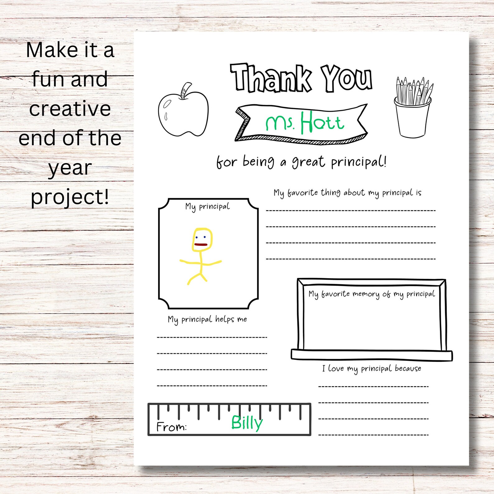 Principal Appreciation Gift, End of School Year, Thank You Principal ...