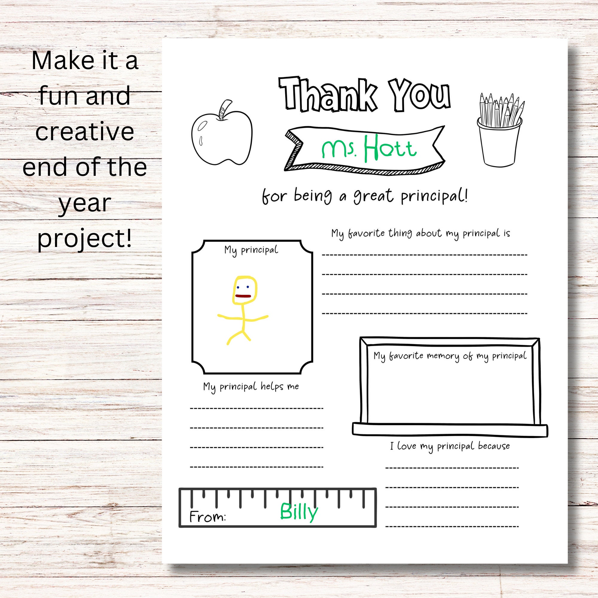 Principal Appreciation Gift, End of School Year, Thank You Principal ...