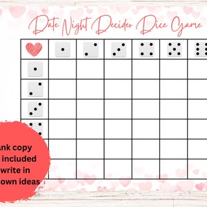 Date Night Dice Game, Date Night Decider, Date Ideas for Couples ...