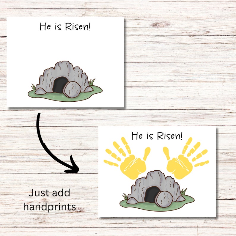 Easter Handprint Art, He is Risen, Jesus is Risen, Easter Handprint ...