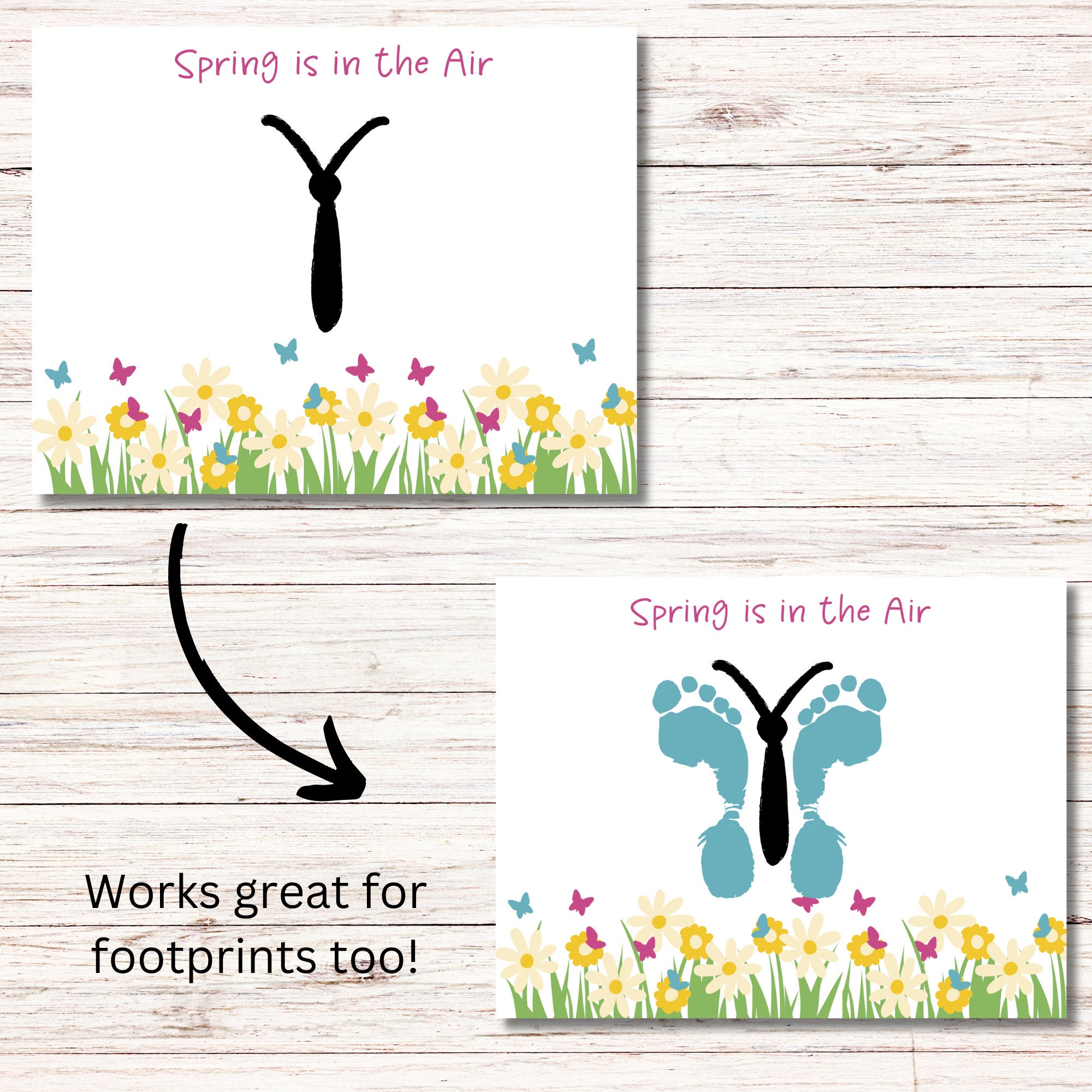 Butterfly Handprint Craft, Spring Handprint Art, Hello Spring, Spring ...