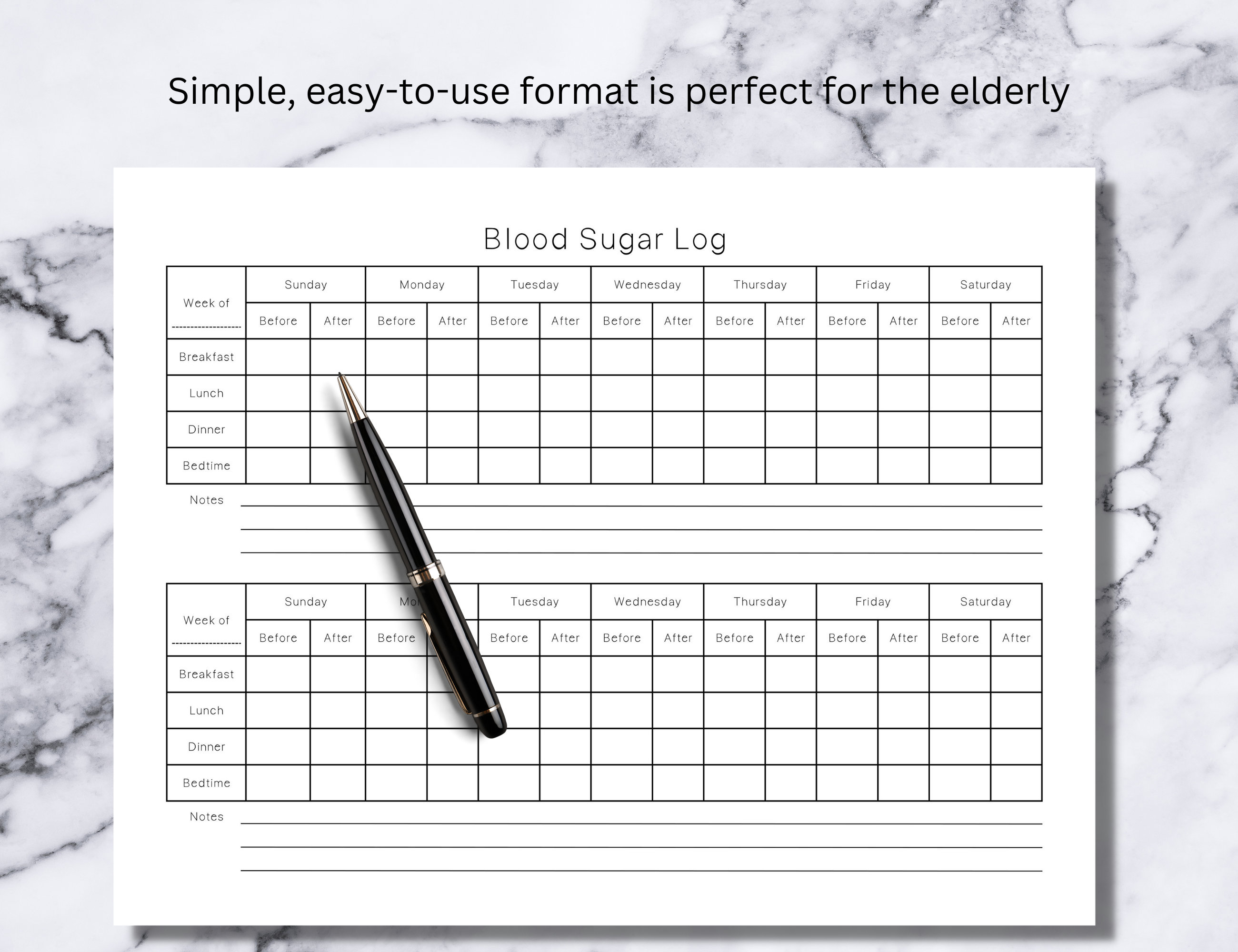 Blood Sugar Log, Blood Sugar Tracker, Glucose Tracker Printable ...
