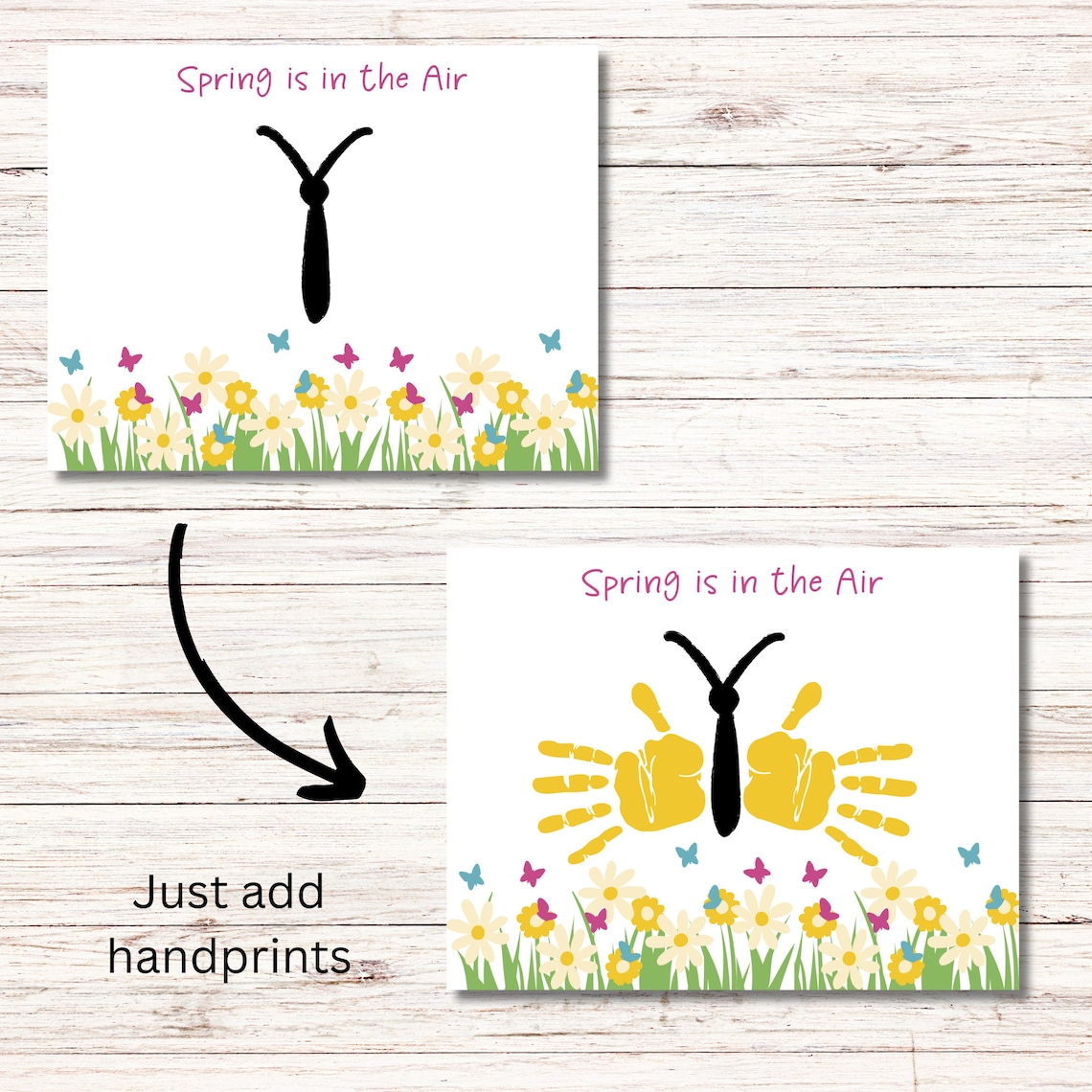 Butterfly Handprint Craft, Spring Handprint Art, Hello Spring, Spring ...