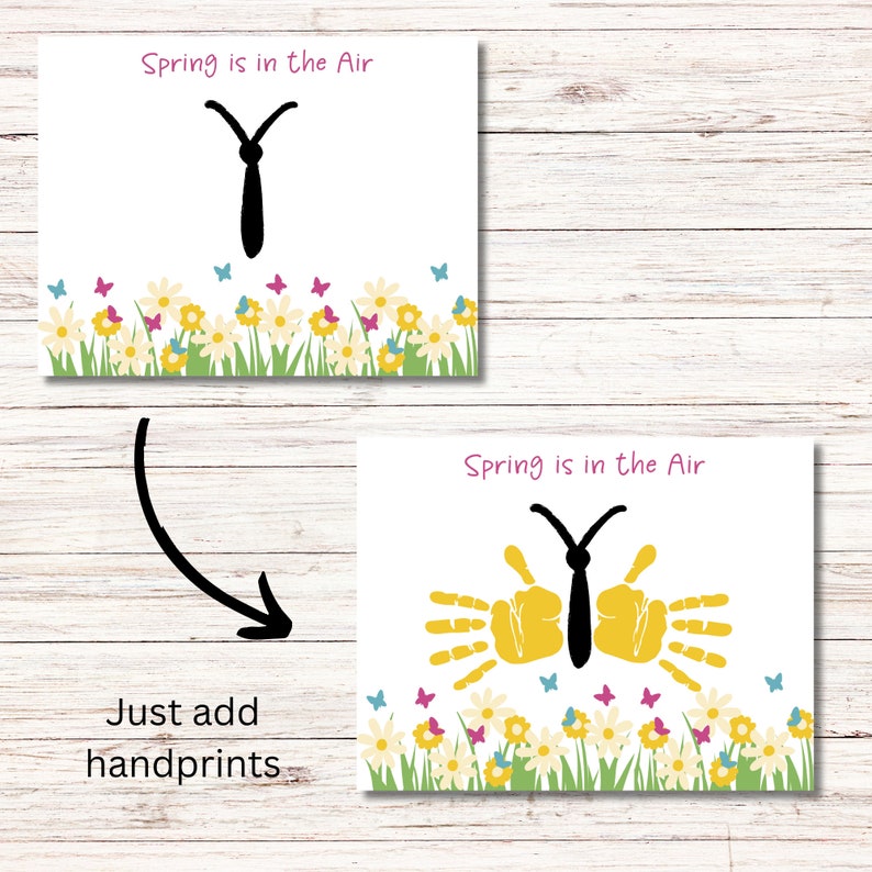 Butterfly Handprint Craft, Spring Handprint Art, Hello Spring, Spring ...