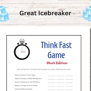Think Fast Game, Work Edition, Office Party Games, Think Fast Work Game ...