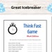 Think Fast Game, Work Edition, Office Party Games, Think Fast Work Game ...