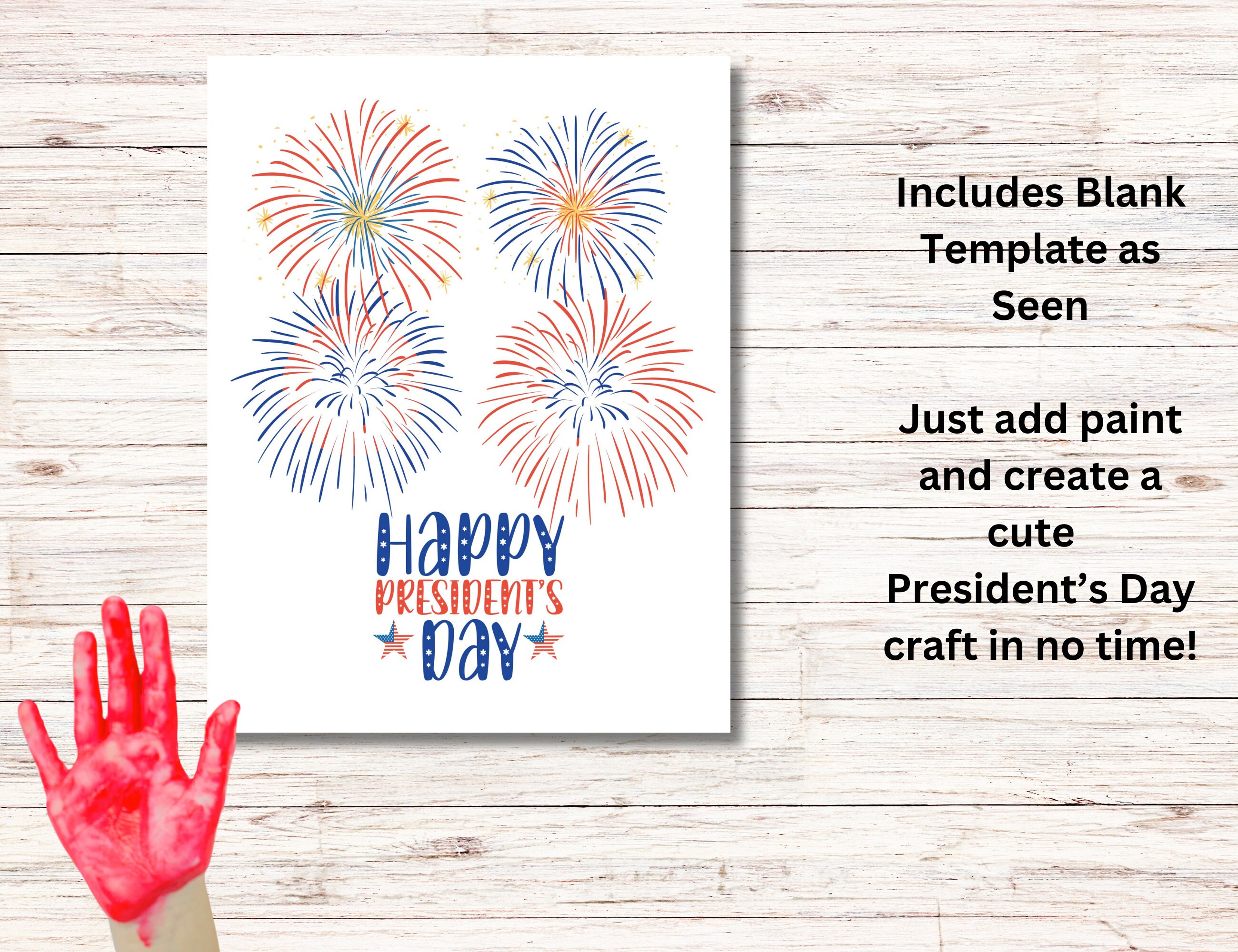 President's Day Handprint Art, Printable Handprint Craft for Kids ...