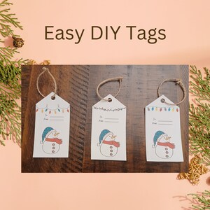 Snowmen Gift Tags, Winter Printable Gift Tags, Christmas Digital Gift ...