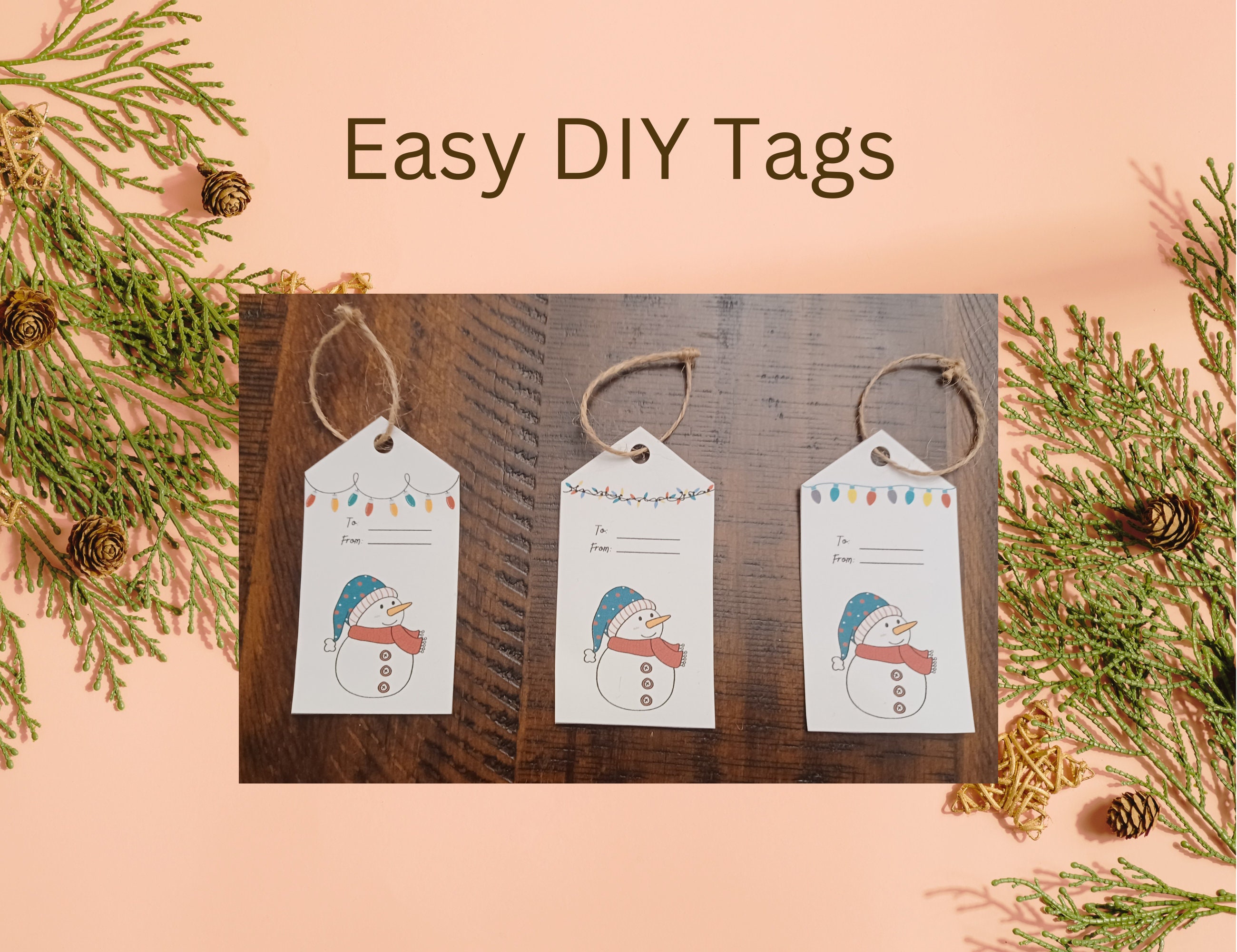 Snowmen Gift Tags, Winter Printable Gift Tags, Christmas Digital Gift ...
