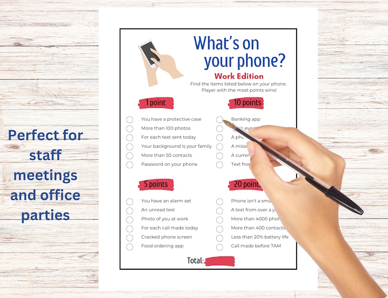 What's on Your Phone Work Edition, What's in Your Phone Game, Office ...