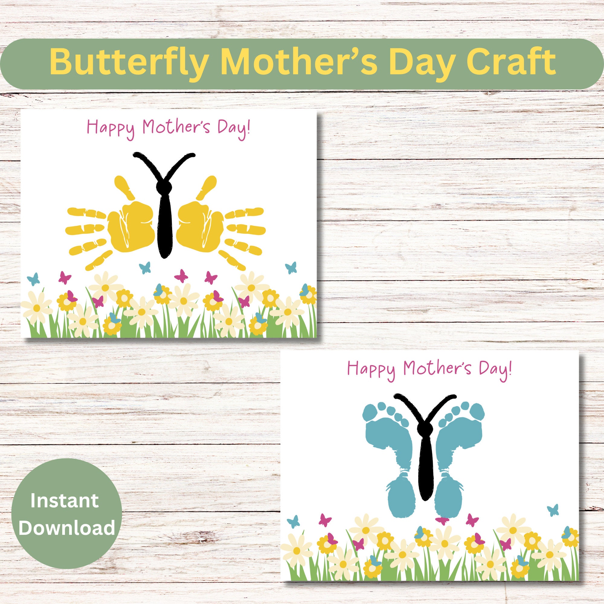 Butterfly Handprint Craft, Mothers Day Handprint Craft, Mom Handprint ...