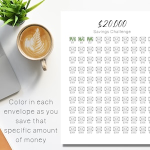 20K Savings Challenge, 100 Envelope Challenge, 20K in 100 Days, 100 Day ...