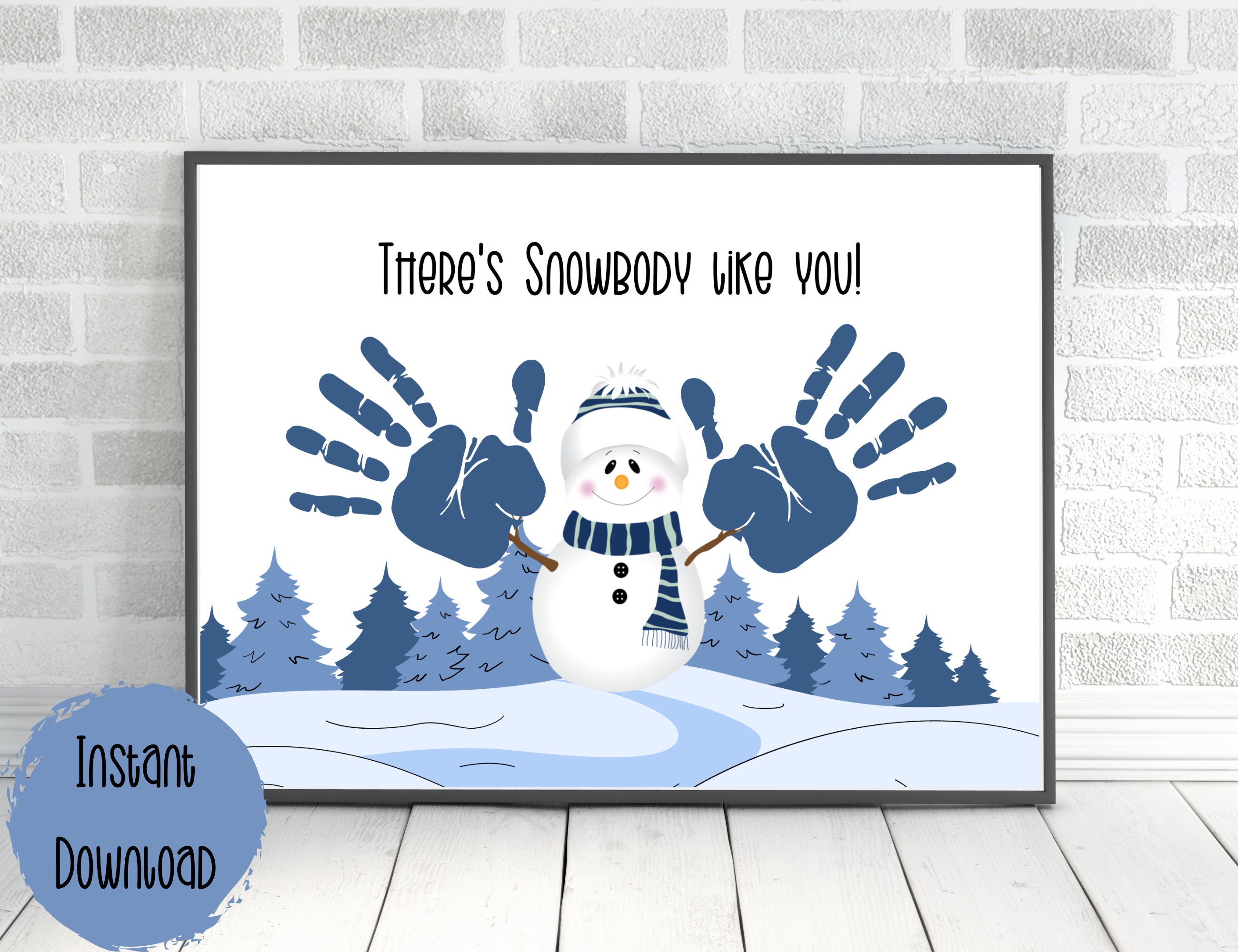 Winter Handprint Craft There's Snowbody Like You Snowman - Etsy