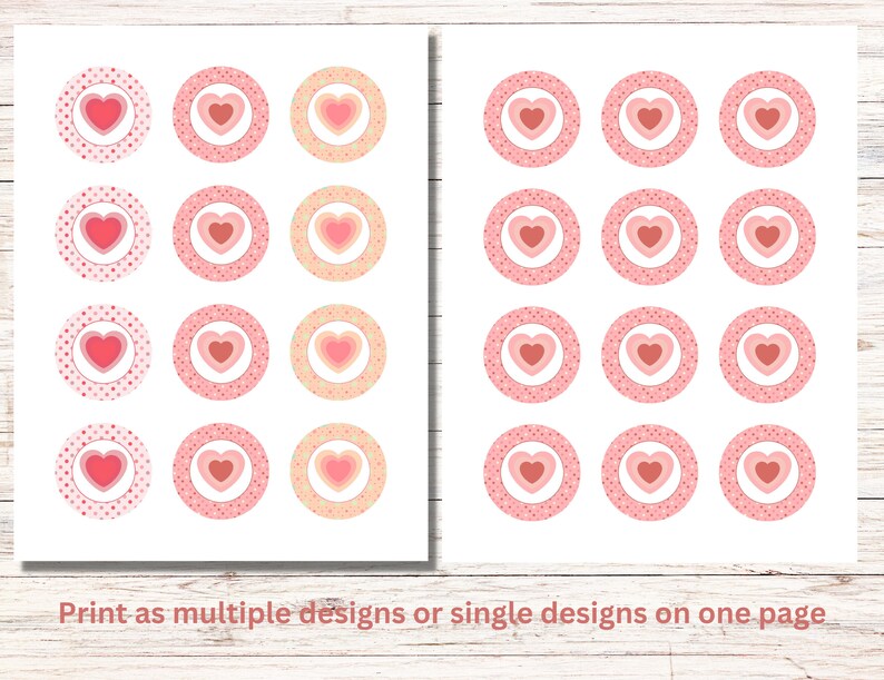 Valentine's Day Cupcake Toppers, Printable Heart Cupcake Toppers ...