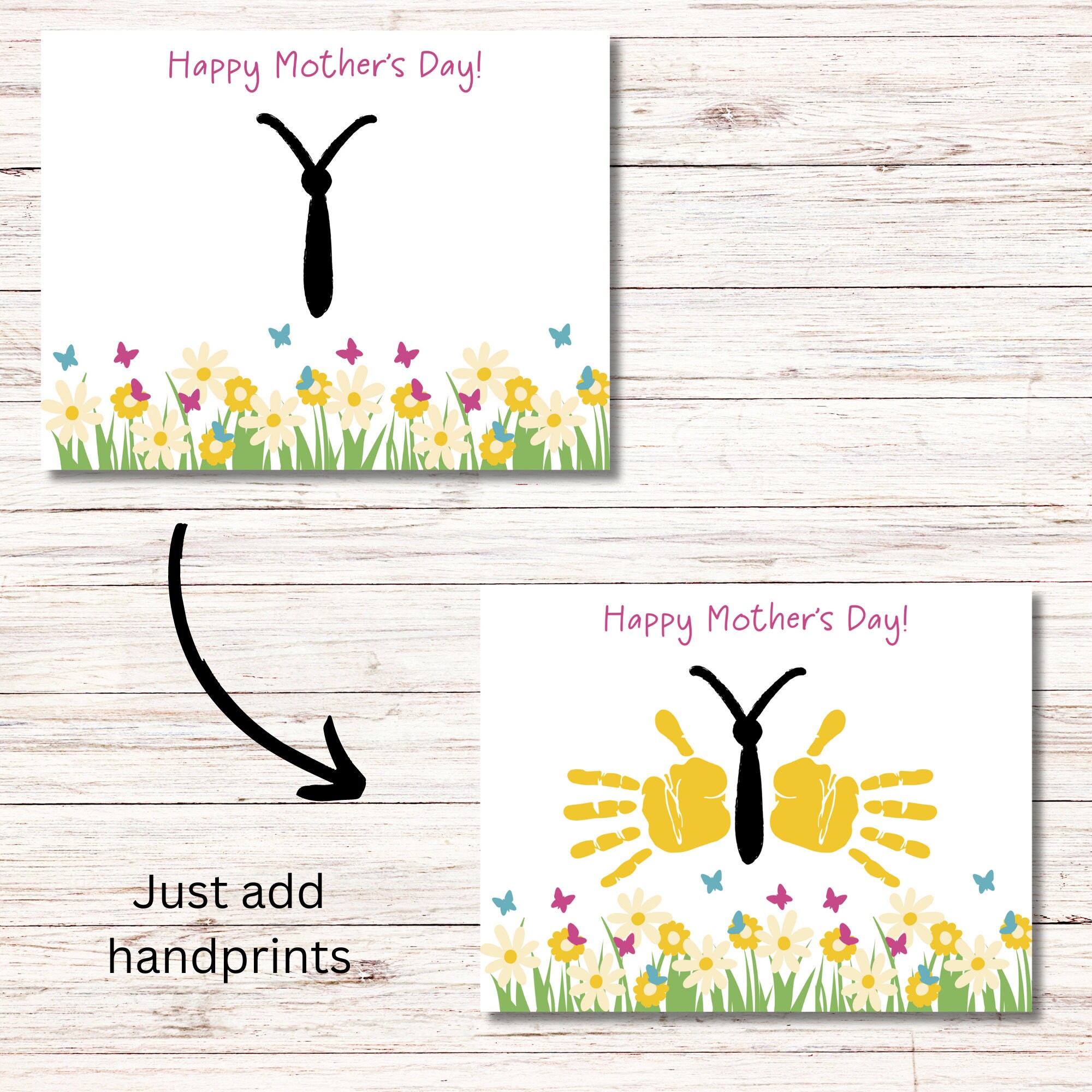 Butterfly Handprint Craft, Mothers Day Handprint Craft, Mom Handprint ...