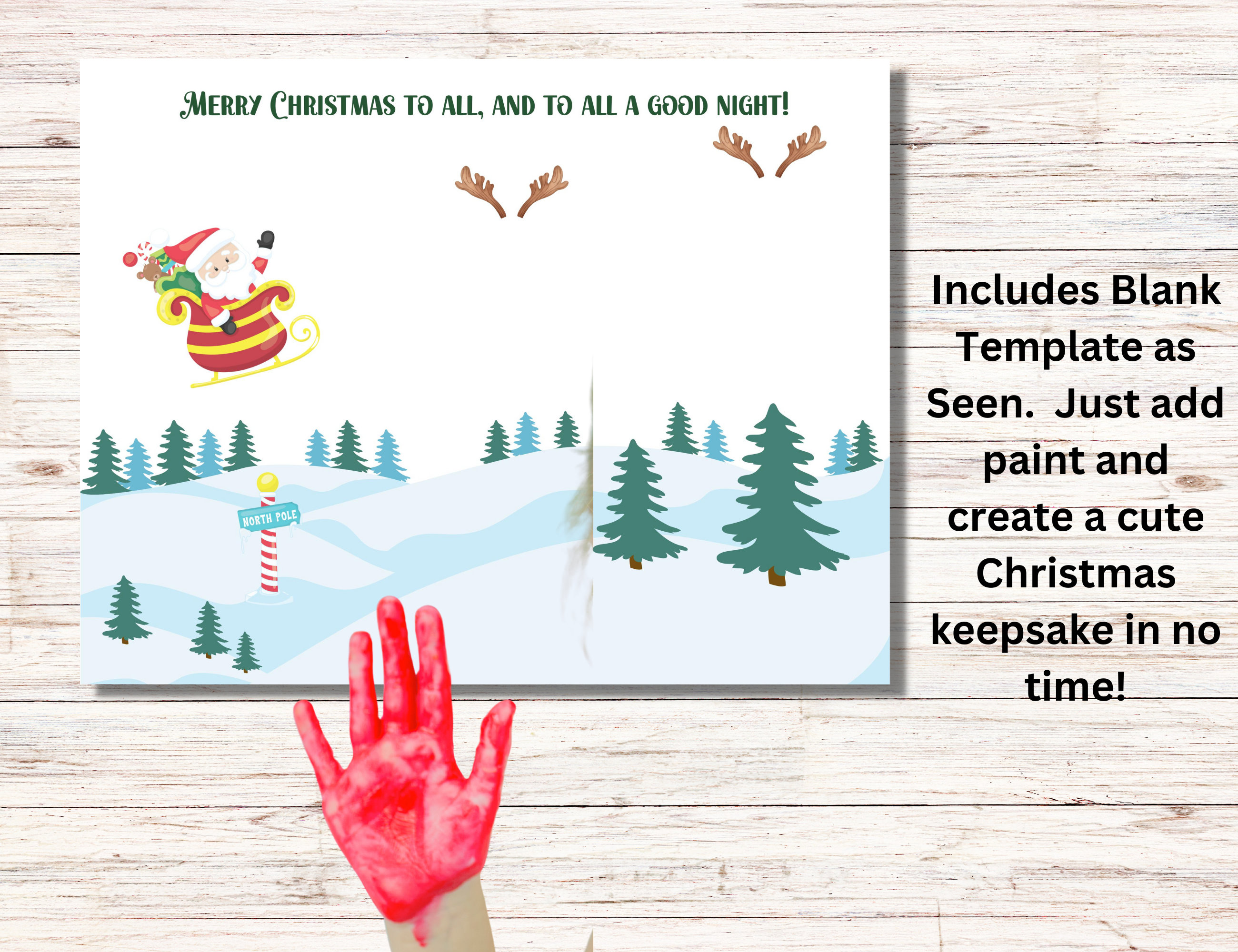 Santa Handprint, Christmas Handprint Craft, Baby Handprint Art ...