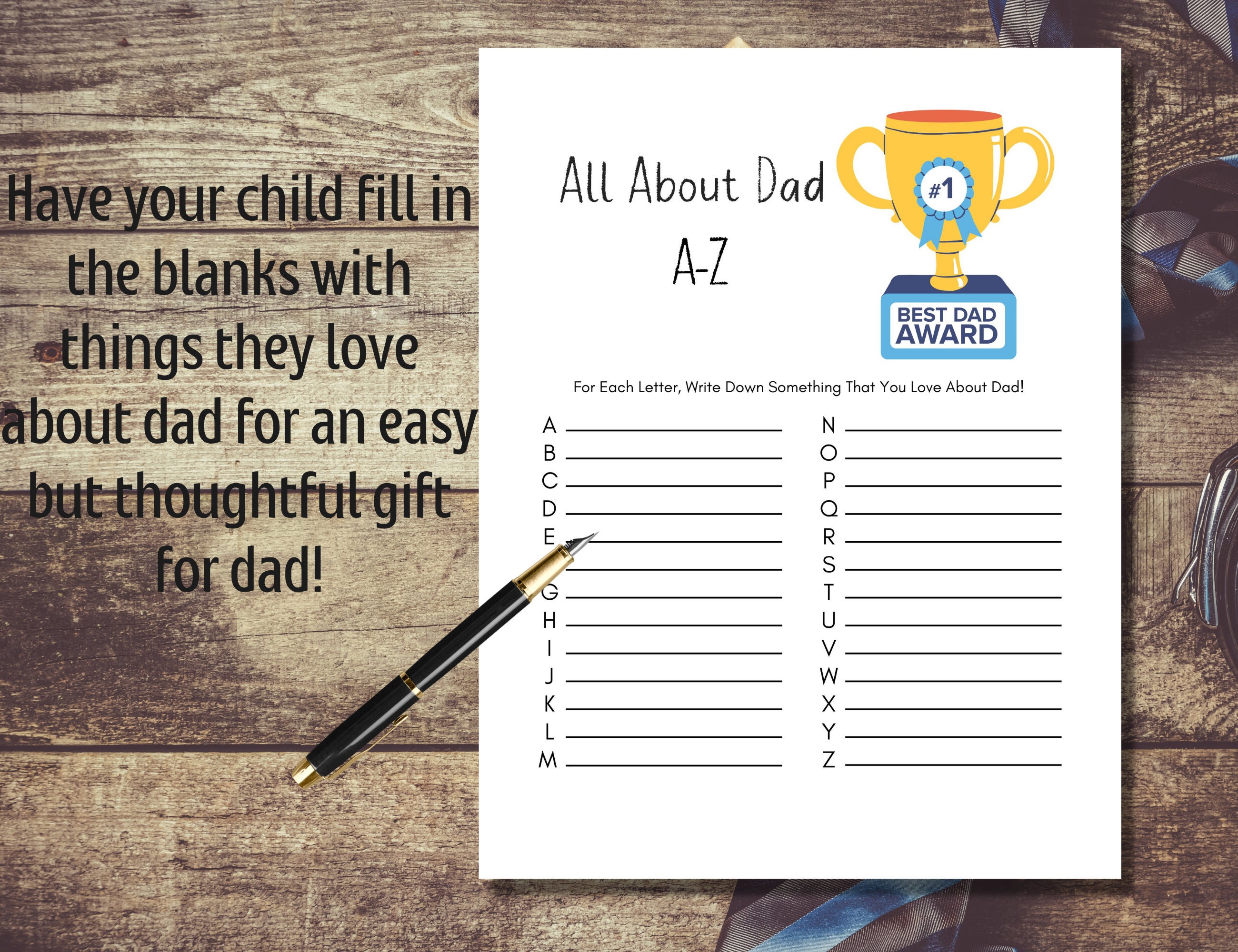 All About Dad A-Z Game, Father's Day Games, Birthday Gift for Dad From ...