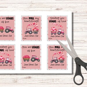 Tractor Valentines, Pink Tractor Farm Valentines, Printable Valentines ...