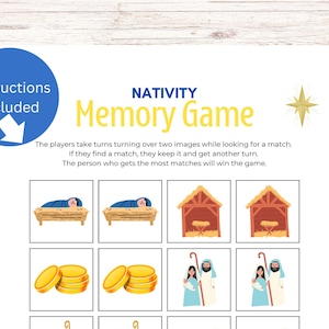 Nativity Memory Game, Bible Christmas Matching Game - Etsy