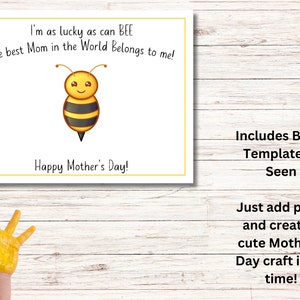 Mothers Day Handprint Craft, Bee Handprint Art, First Time Mom Gift ...
