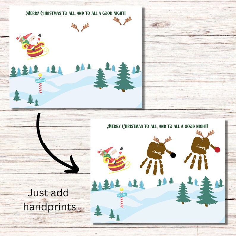 Christmas Handprint Art Bundle, Handprint Craft, Handprint Christmas ...
