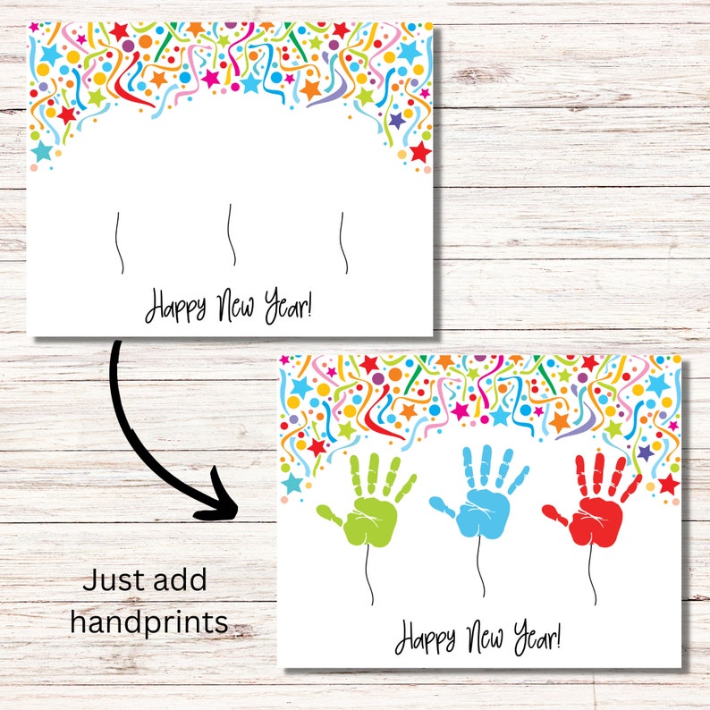 2025 New Years Handprint Craft Bundle, Printable New Years Handprint ...