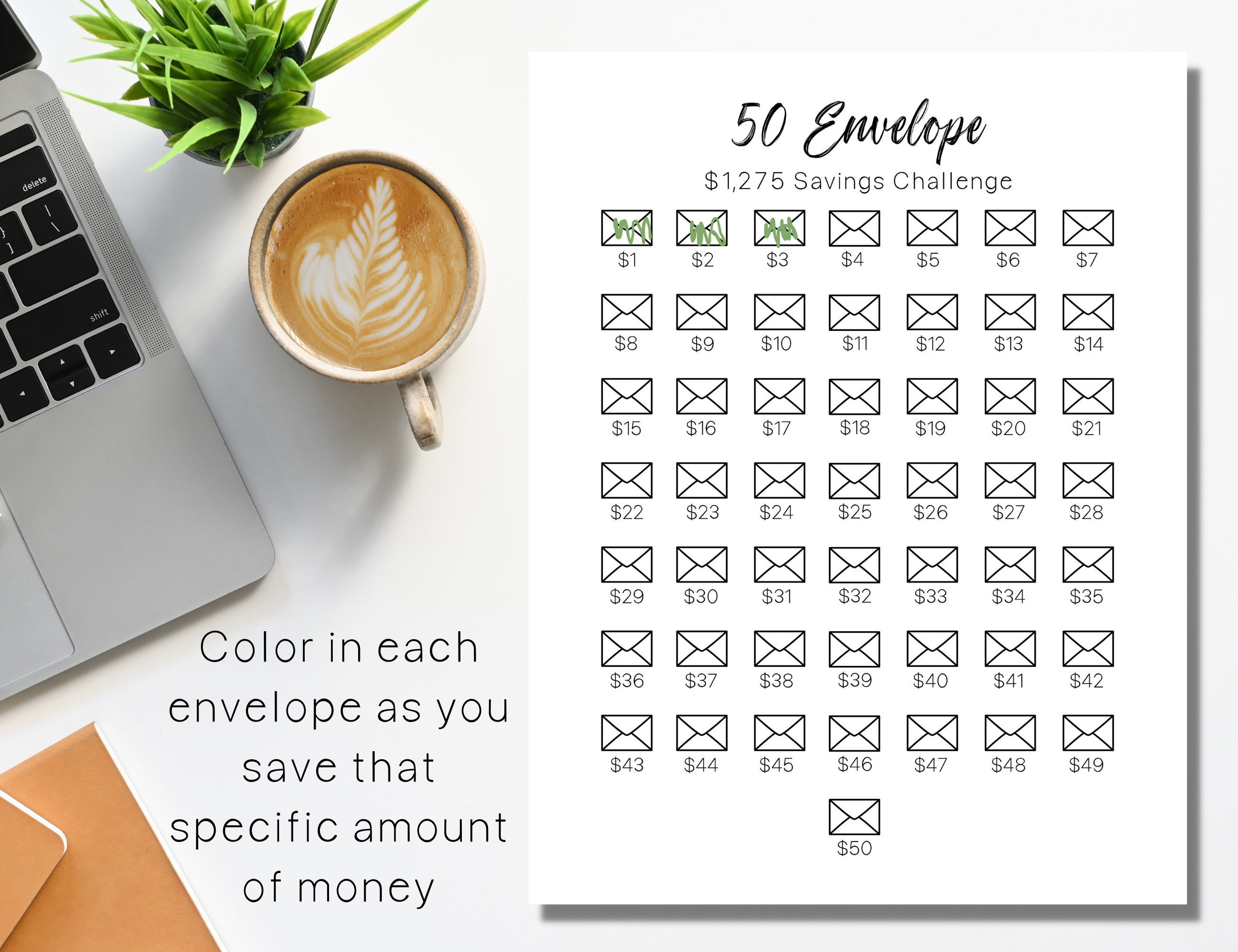 50 Envelope Challenge, 50 Envelope Savings Challenge, Mini Savings ...