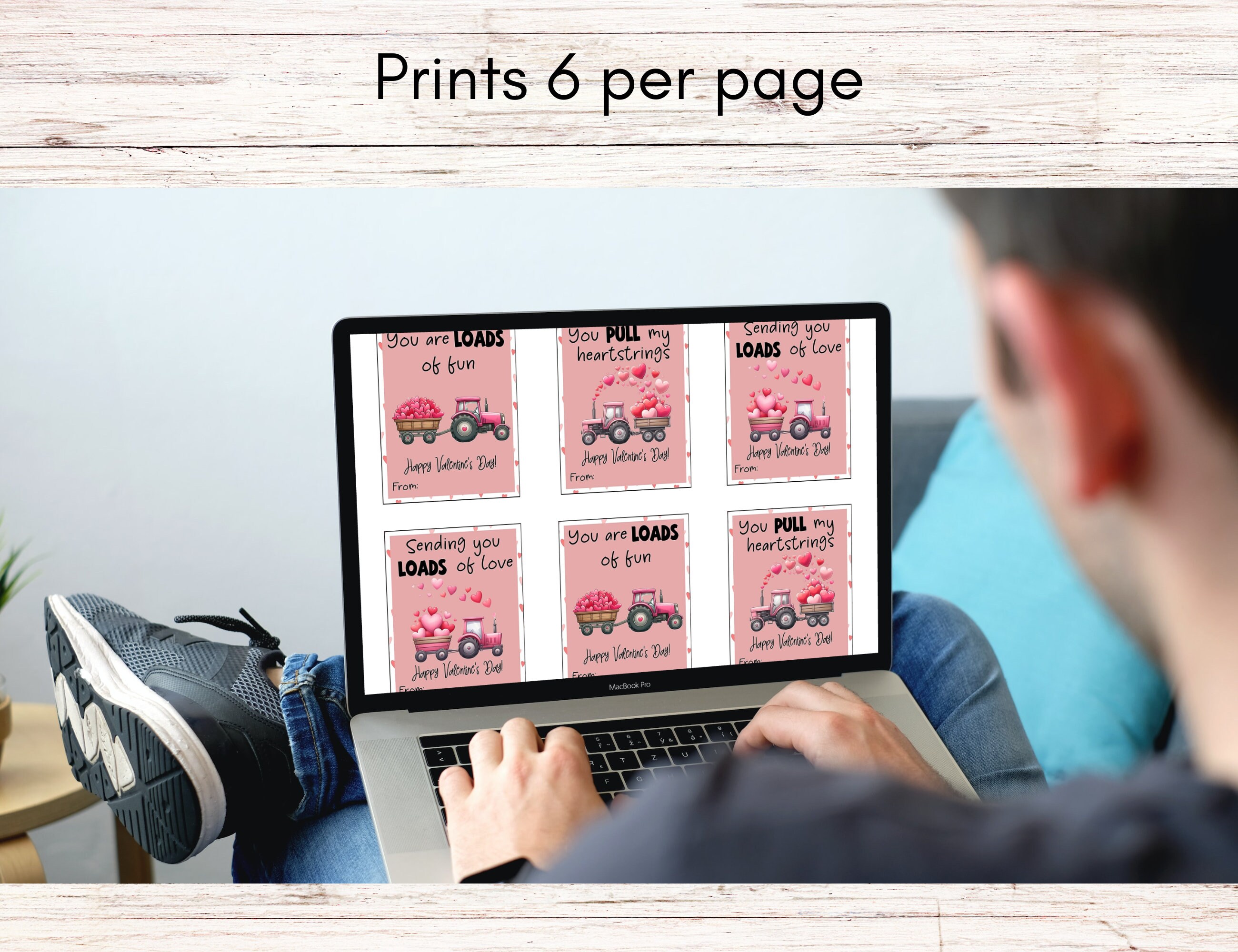 Tractor Valentines, Pink Tractor Farm Valentines, Printable Valentines ...