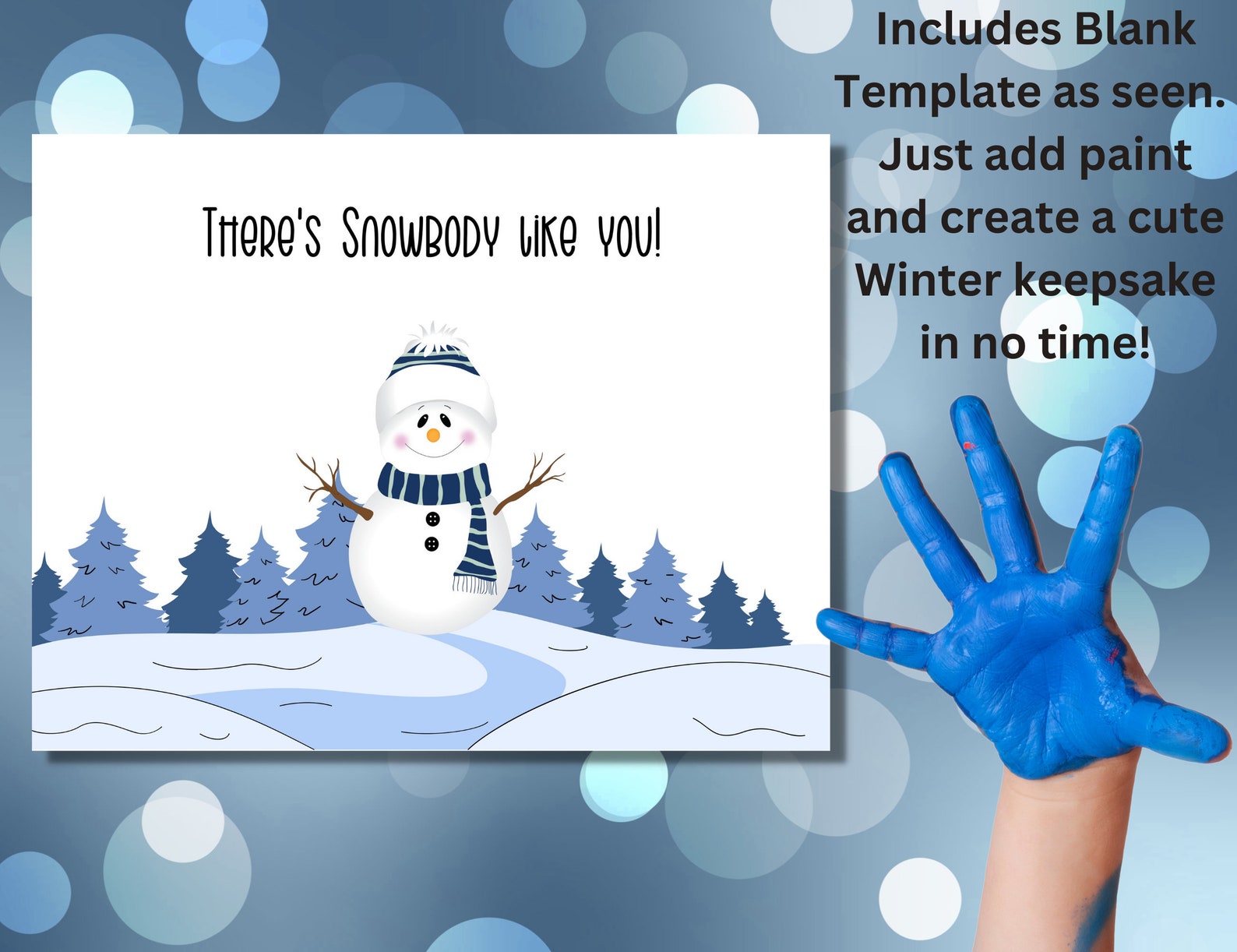 Winter Handprint Craft, There's Snowbody Like You, Snowman Handprint ...
