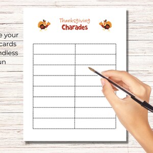 Thanksgiving Charades Party Game, Friendsgiving Games, Thanksgiving ...
