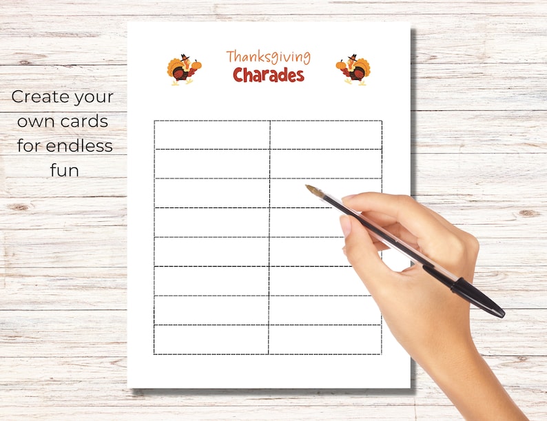 Thanksgiving Charades Party Game, Friendsgiving Games, Thanksgiving ...