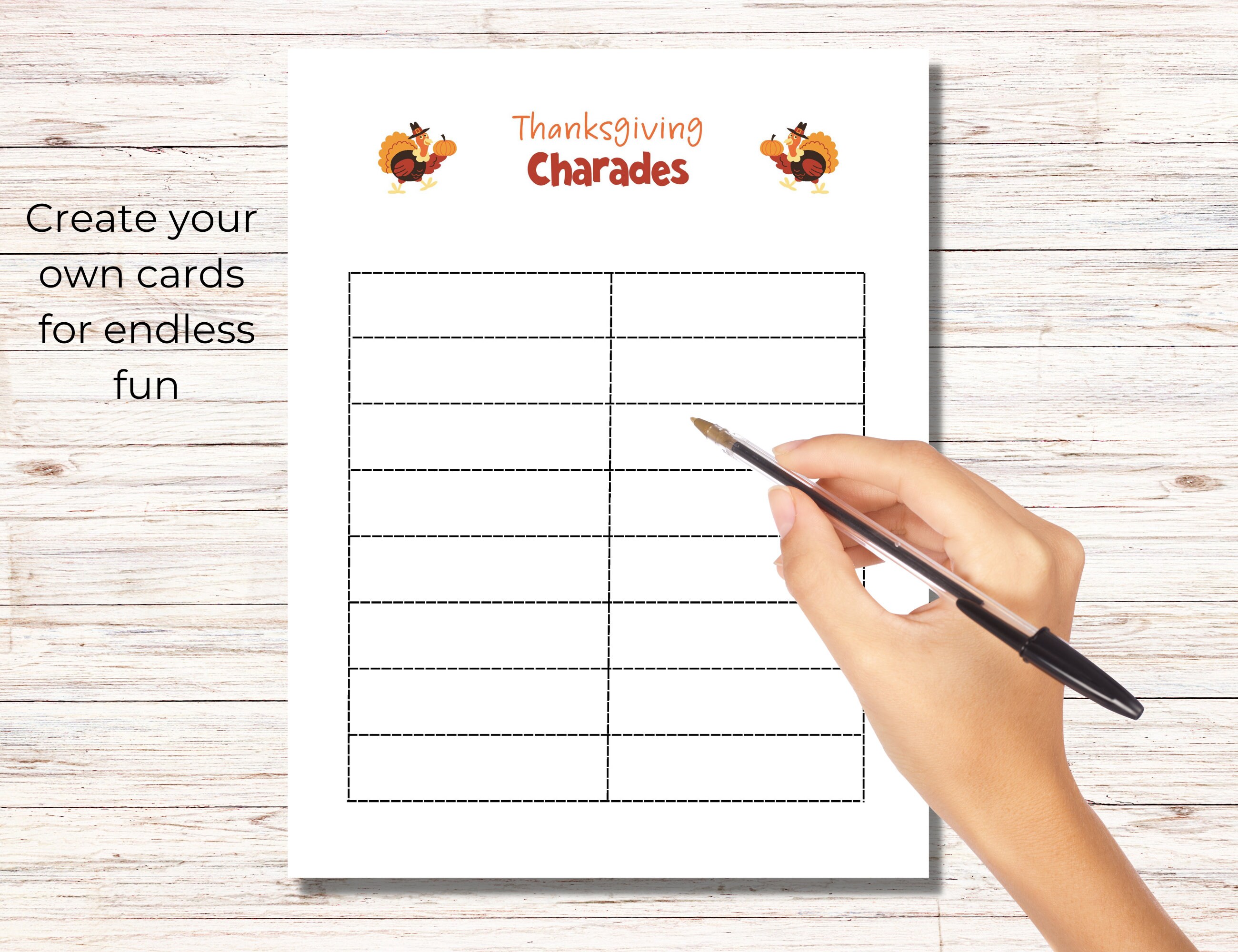 Thanksgiving Charades Party Game, Friendsgiving Games, Thanksgiving ...