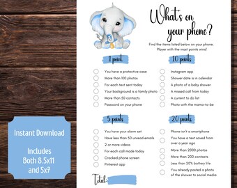 Whats on Your Phone Baby Shower Game, Baby on Board Shower Games, Whats ...