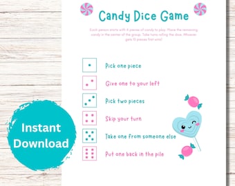 Candy Dice Game, Birthday Party Games, Games for Kids, Candy Game ...