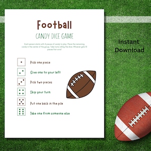 Football Candy Dice Game, Football Party Games for Kids, Birthday Party ...