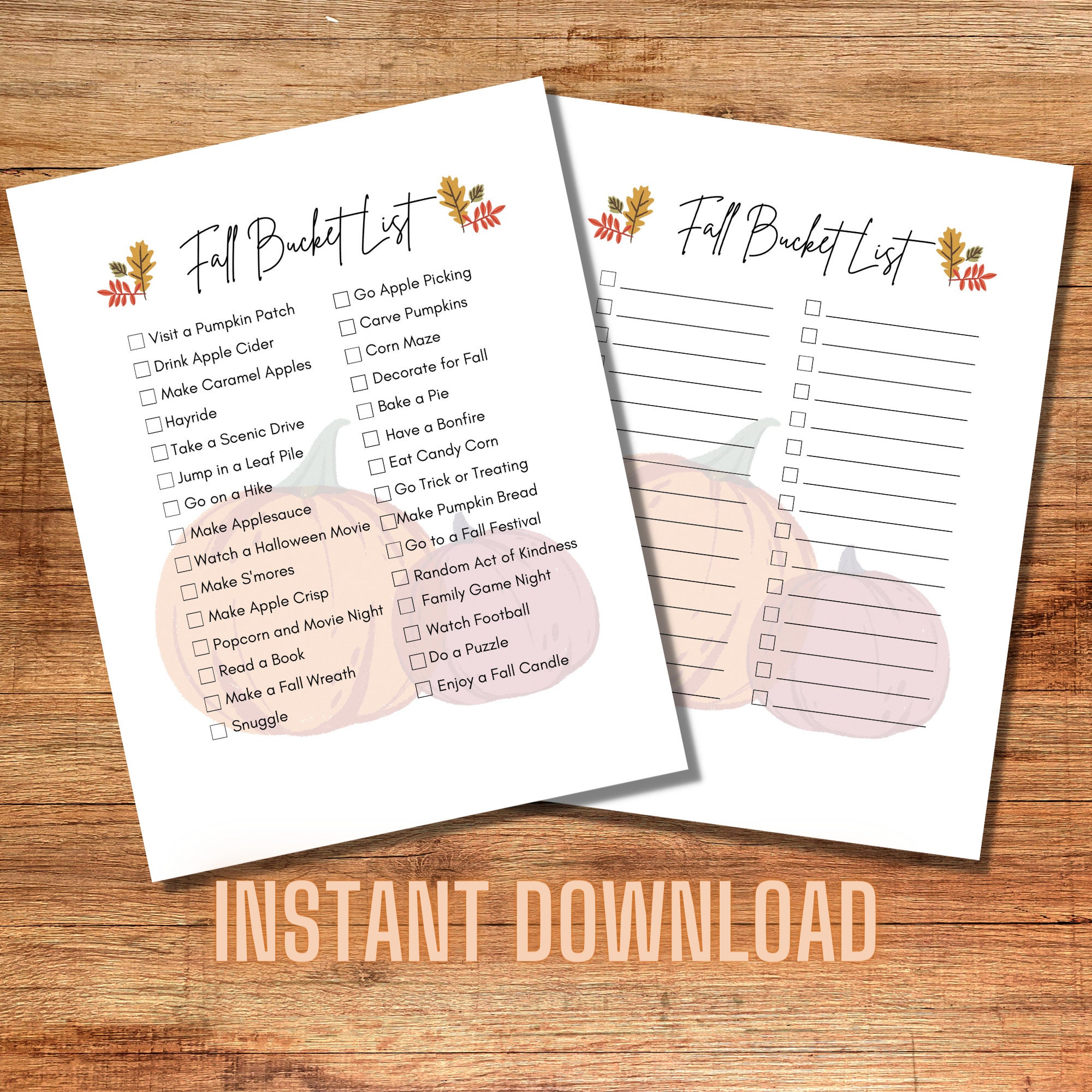Fall Bucket List Printable, Autumn Bucket List, Fall Family Activities ...