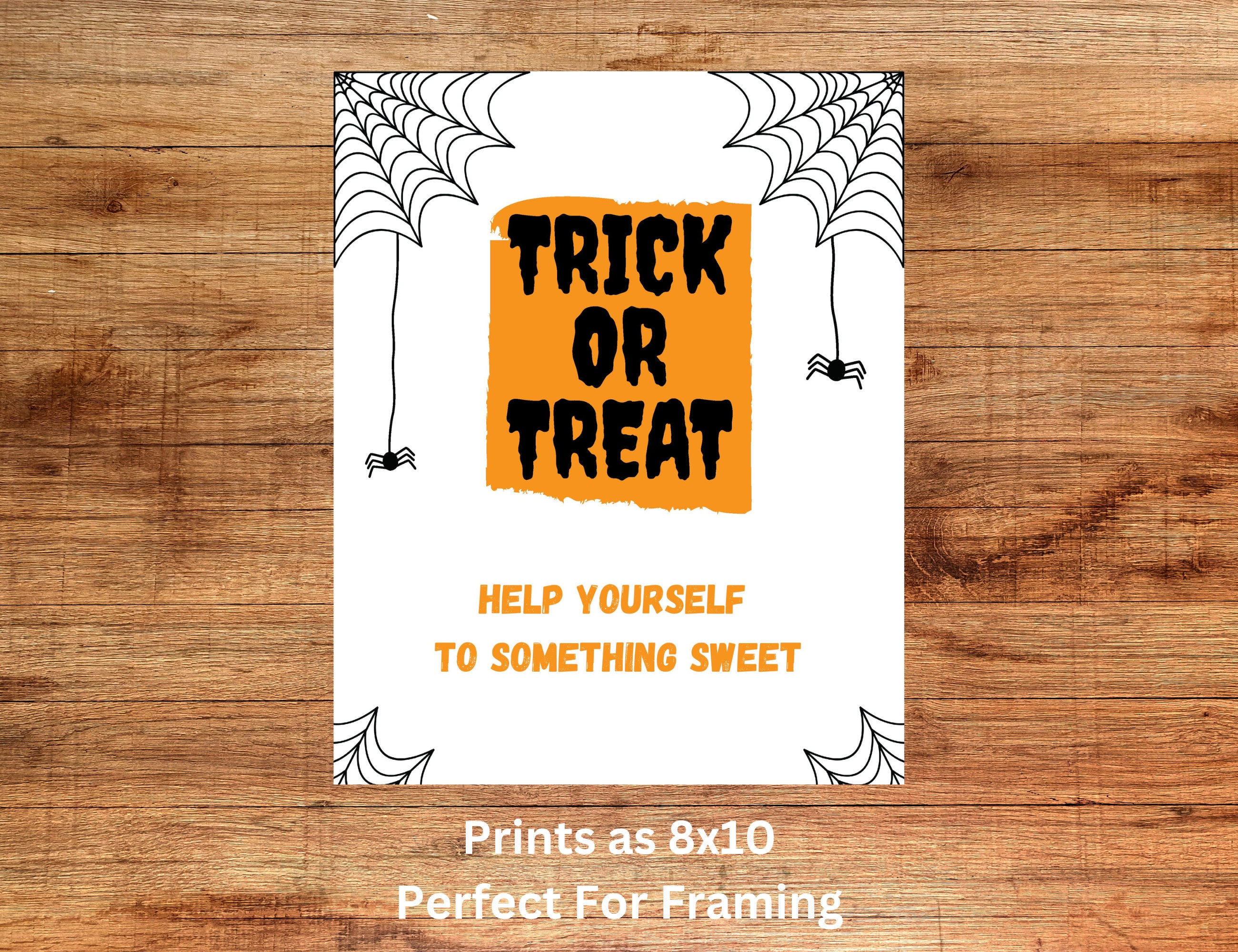 Trick or Treat Sign, Help Yourself to Something Sweet, Halloween Candy ...