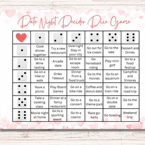 Dinner Decider and Date Night Decider Dice Game Bundle, Food Dice ...