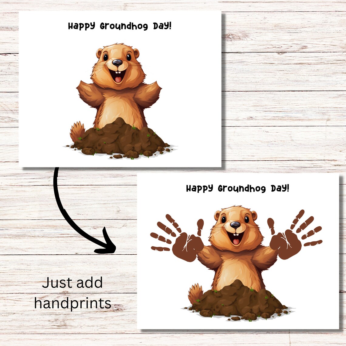 Groundhog Day Handprint Art, Printable Handprint Craft for Kids ...