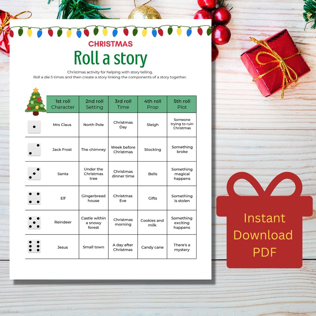 Christmas Roll A Story Game, Christmas Dice Game, Christmas Story Game ...