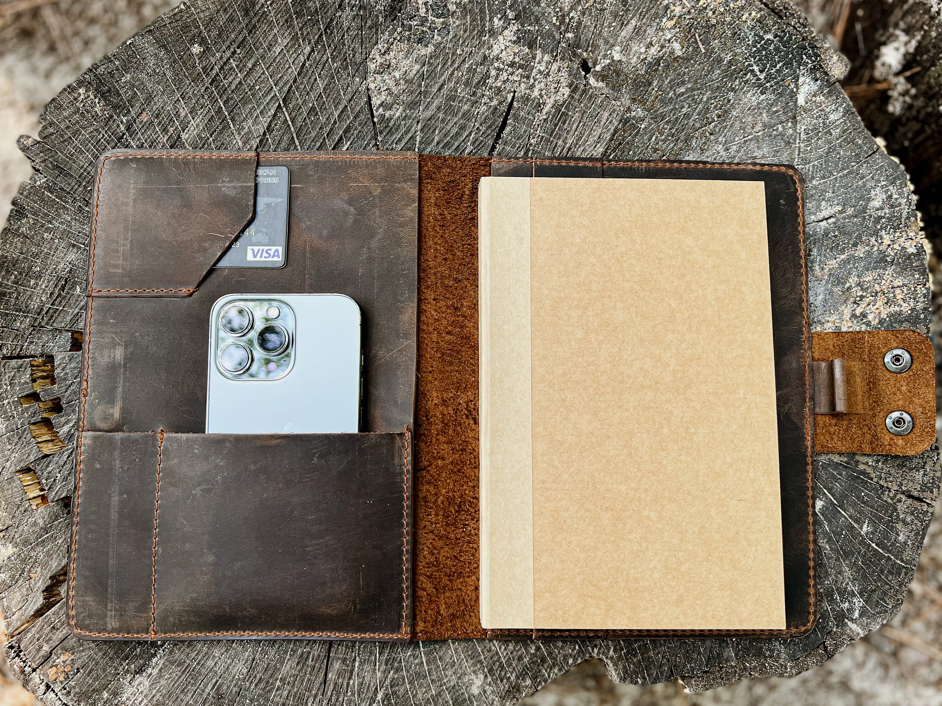 Personalized Leather Journal Organizer Travel Journal Leather - Etsy