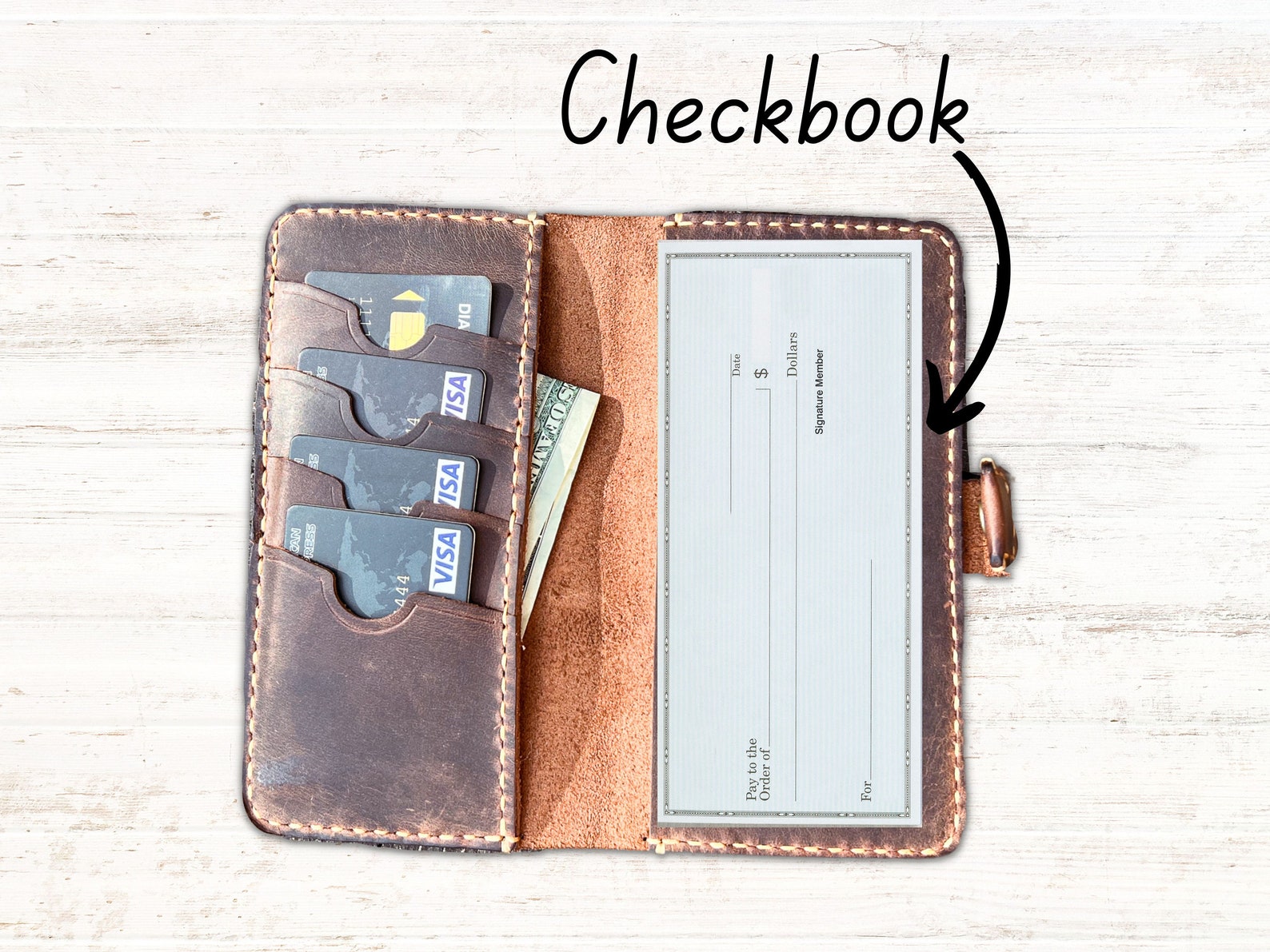 Classy Leather Checkbook Cover for Executives, Business Owners, Gift ...