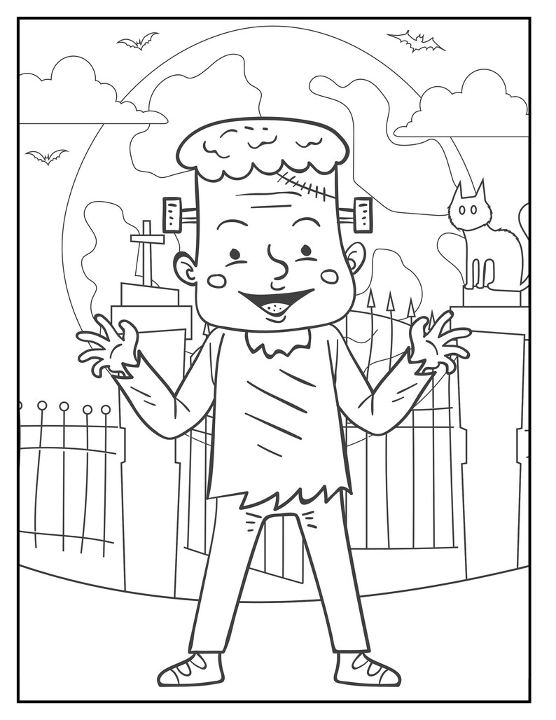 40 Halloween Coloring Pages - Etsy