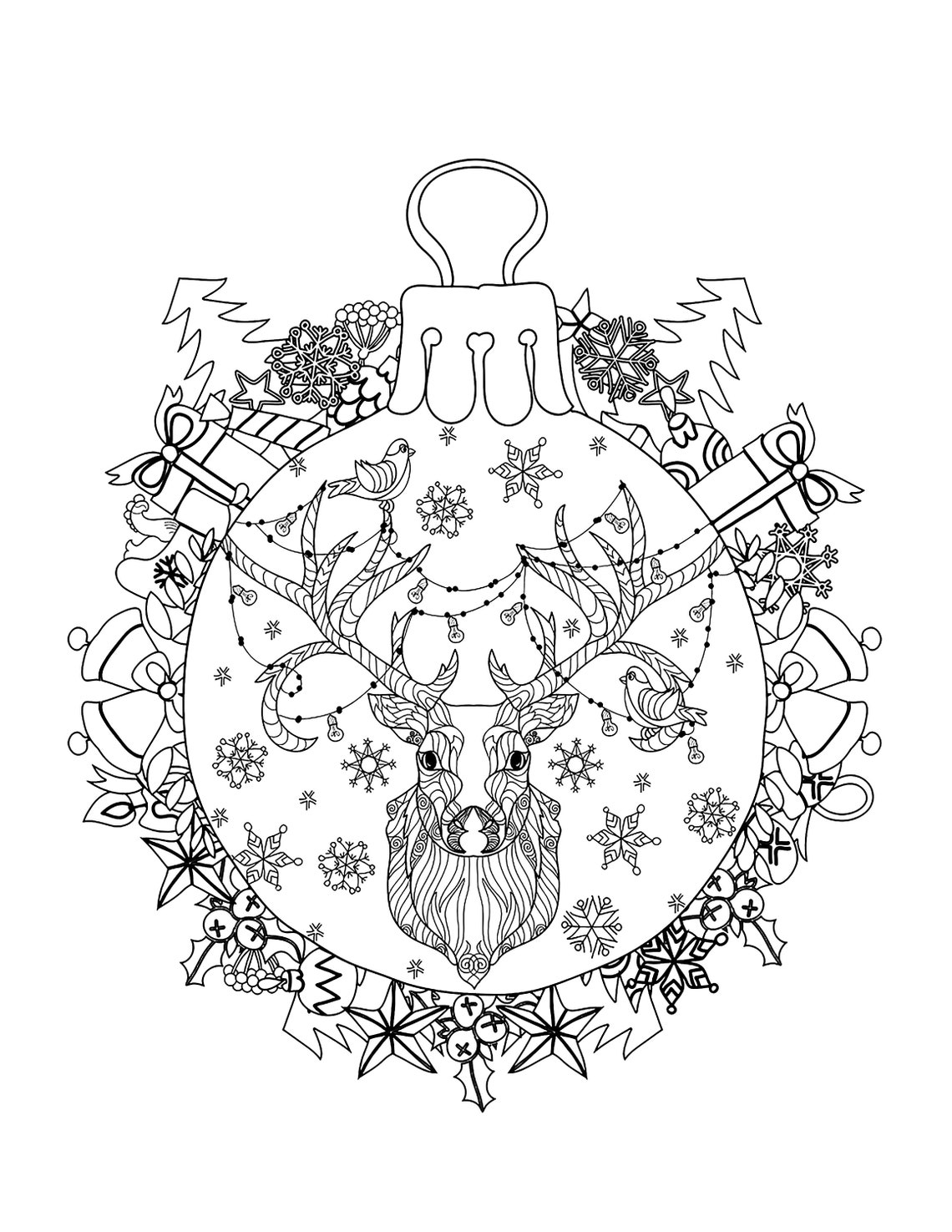 Adult Christmas Pages - Christmas Coloring Book - Christmas Mandala - Etsy