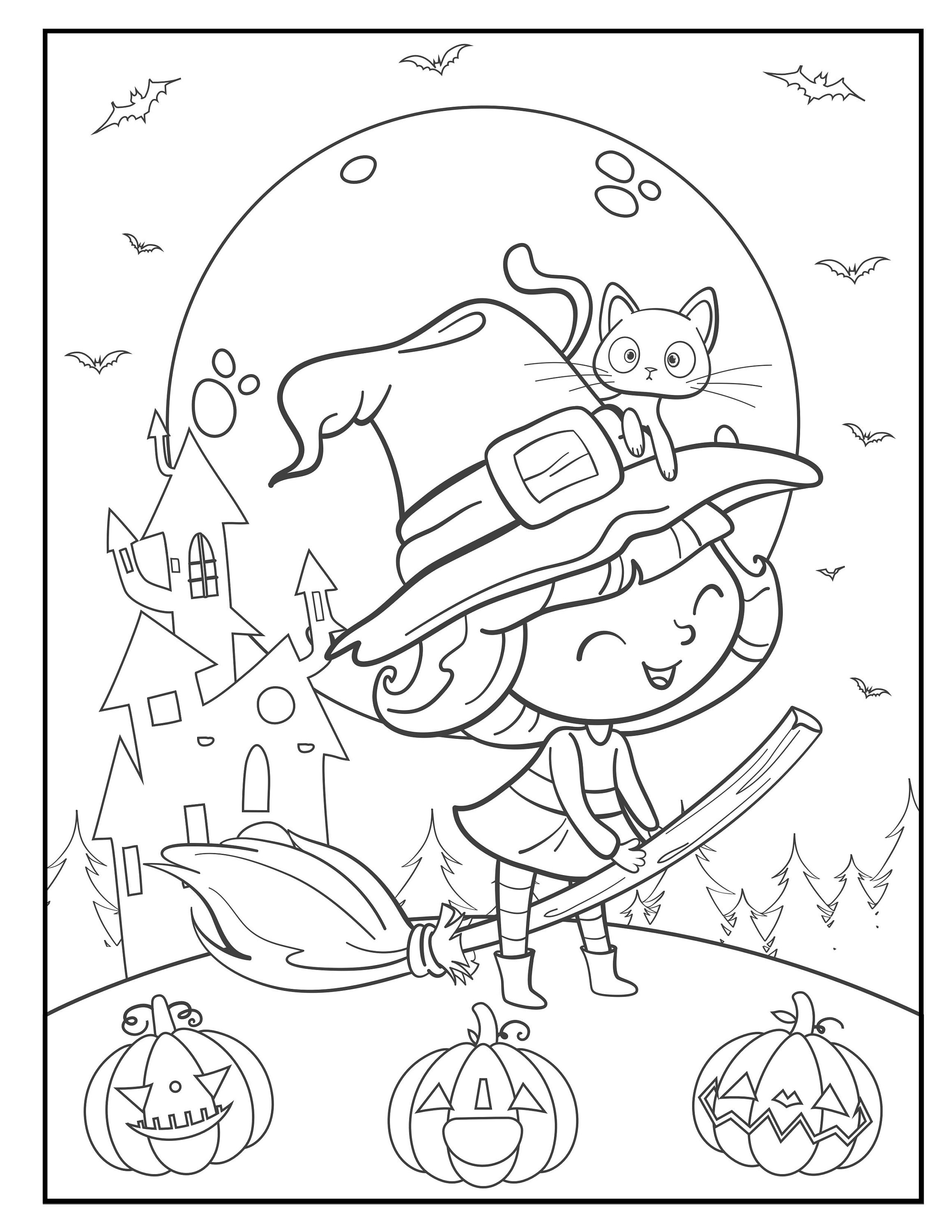 40 Halloween Coloring Pages - Etsy