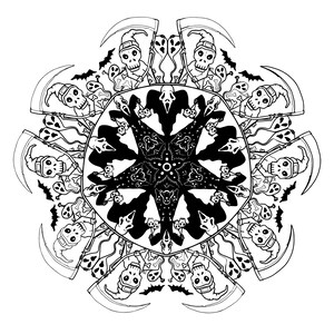 20 Halloween Mandala Coloring Pages - Etsy