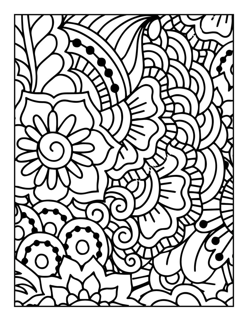 Floral Adult Coloring Pages Floral Coloring Pages Adult Coloring Pages