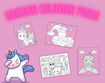 Cute Unicorn Coloring Book, Kids Coloring Book, Coloring Pages ...