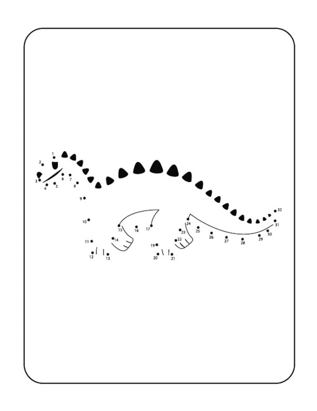 20 Dinosaur Connect the Dots Coloring Pages - Etsy